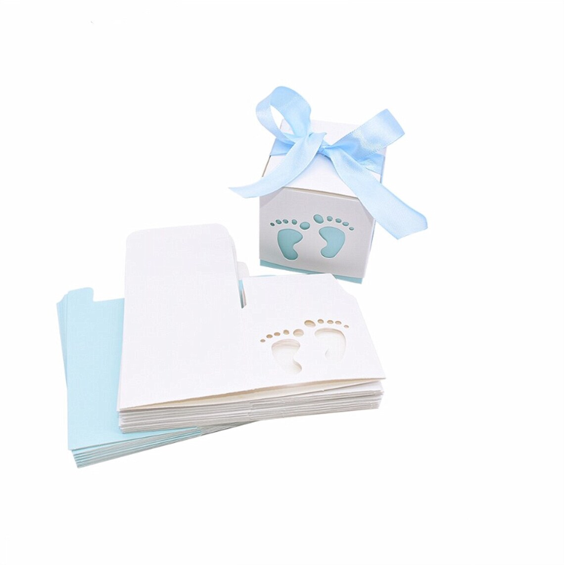 50 Pink Baby Feet Blue Baby Feet Bomboniere Favor Boxes 1st - Etsy