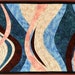 Art Quilt Maroon Blue Peach Curves, Wall Quilt, Wall Hanging - Etsy