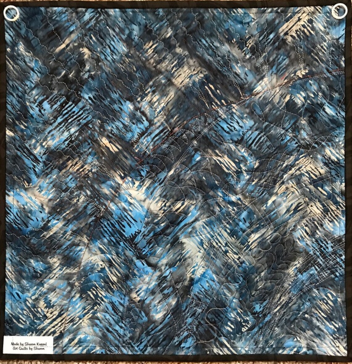 Art Quilt Maroon Blue Sampler Sun Wall Quilt Wall Hanging - Etsy