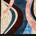 Art Quilt Maroon Blue Peach Curves, Wall Quilt, Wall Hanging - Etsy