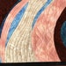 Art Quilt Maroon Blue Peach Curves, Wall Quilt, Wall Hanging - Etsy