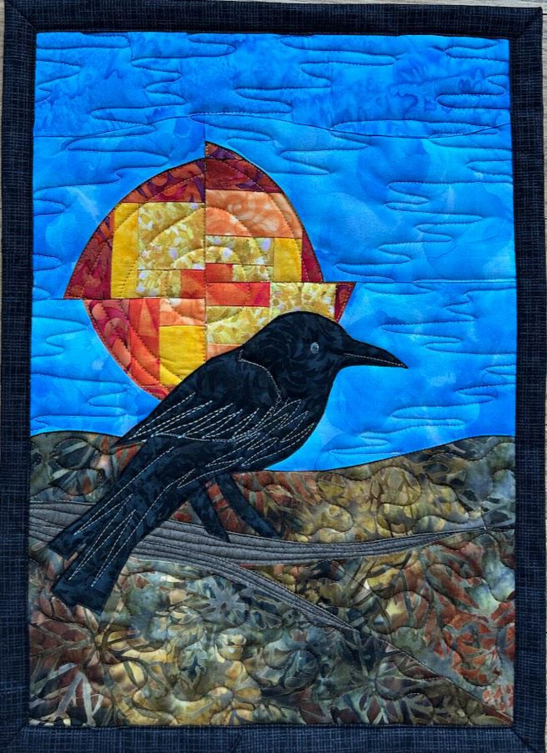 Wall Quilt Raven, Art Quilt Raven, Wall Hanging Raven - Etsy