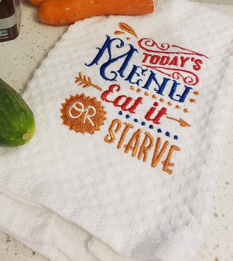 Funny Kitchen/tea Towels today's Menu: Eat It or - Etsy