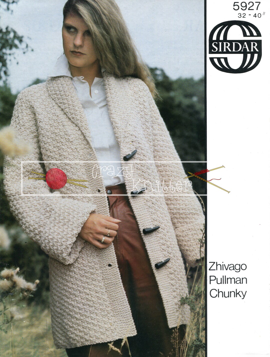 Lady's Jacket 32-40" Chunky Sirdar 5927 Vintage Knitting Pattern PDF ...