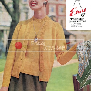 Men's Cable Sweaters 38-44 Aran Sunbeam 430 Vintage Knitting Pattern ...