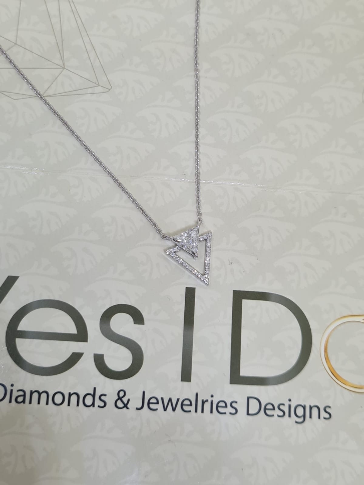 1.15ct E/SI1 GIA Diamond "triangle Spear" Design Pendant in 14k White ...