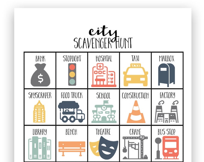 City Scavenger Hunt Game Instant Download - Etsy