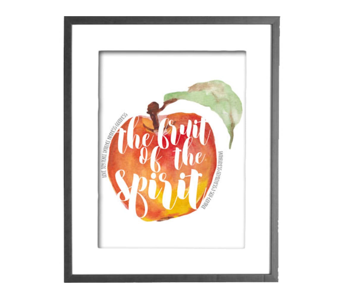 The Fruit of the Spirit, Apple, Wall Art, Bible Verse Art, Printable ...