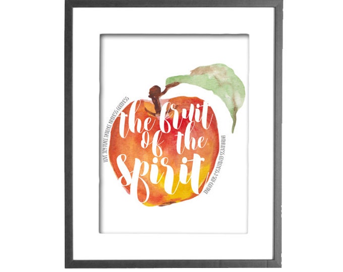 The Fruit of the Spirit, Apple, Wall Art, Bible Verse Art, Printable ...