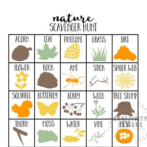 Nature Scavenger Hunt Game, Party Game, Family Activity, Woodland Party ...