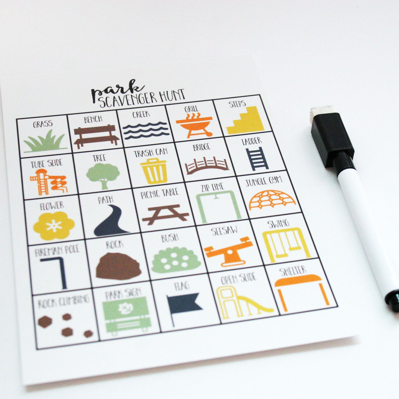 Park Scavenger Hunt Game for Kids set of 10 or 25, Outdoor Scavenger ...