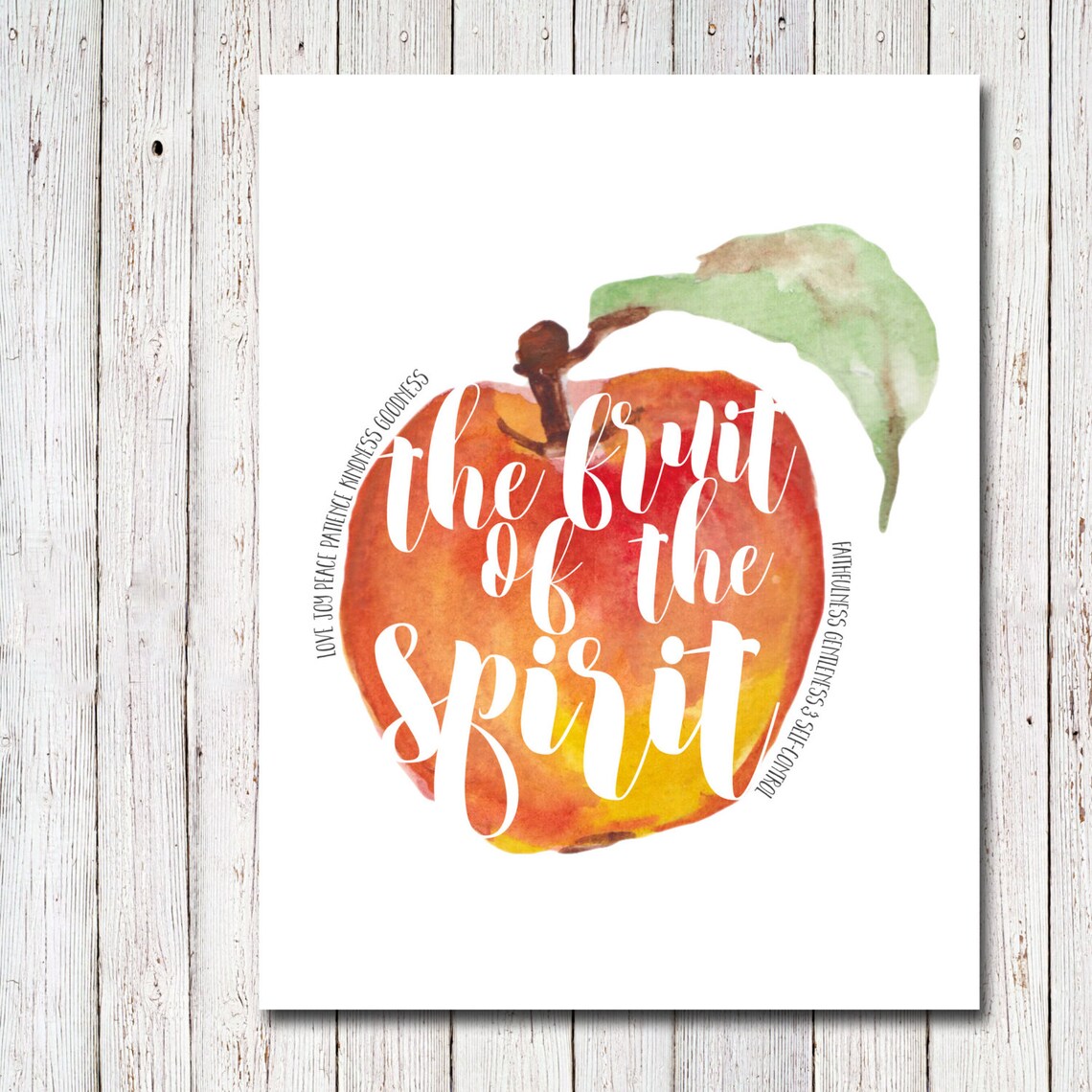 The Fruit of the Spirit, Apple, Wall Art, Bible Verse Art, Printable ...
