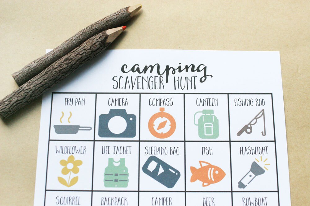 Camping Scavenger Hunt Game, Family Activity, Camping Birthday Party ...