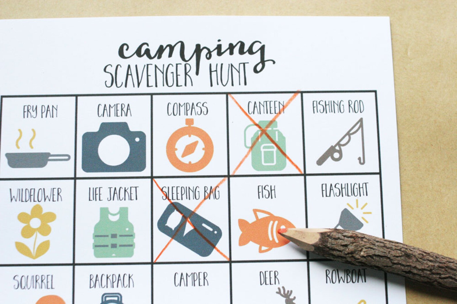 Camping Scavenger Hunt Game, Family Activity, Camping Birthday Party ...