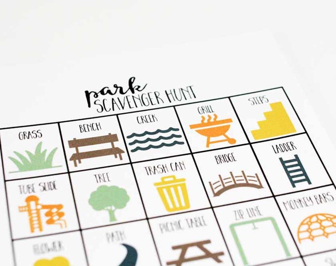 Park Scavenger Hunt Game, Party Game, Family Activity, Park Party Game ...