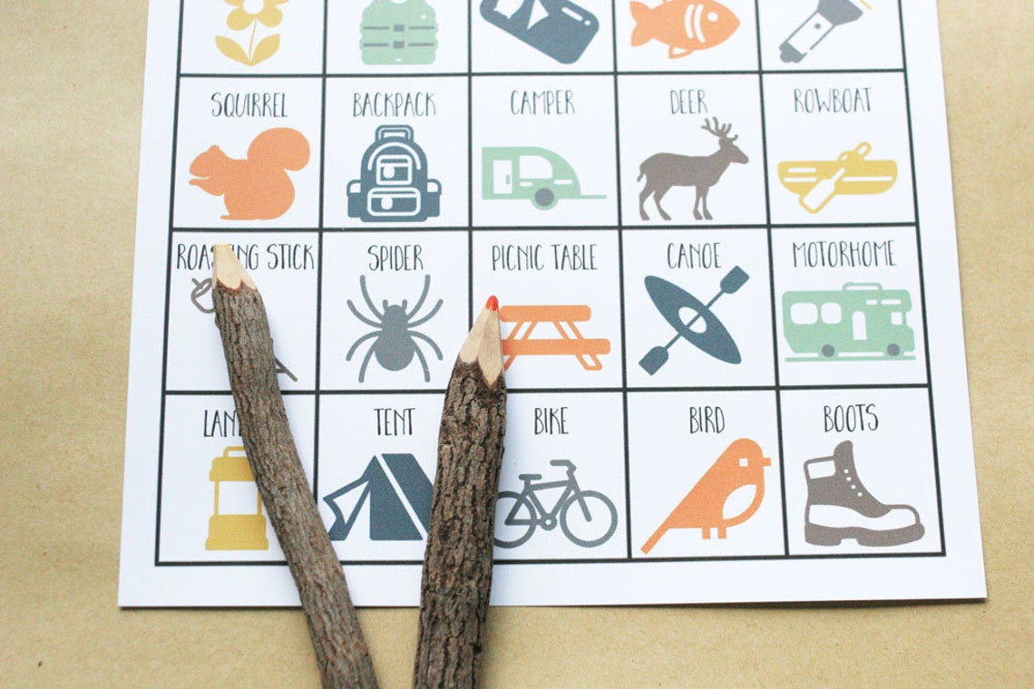 Camping Scavenger Hunt Game, Family Activity, Camping Birthday Party ...