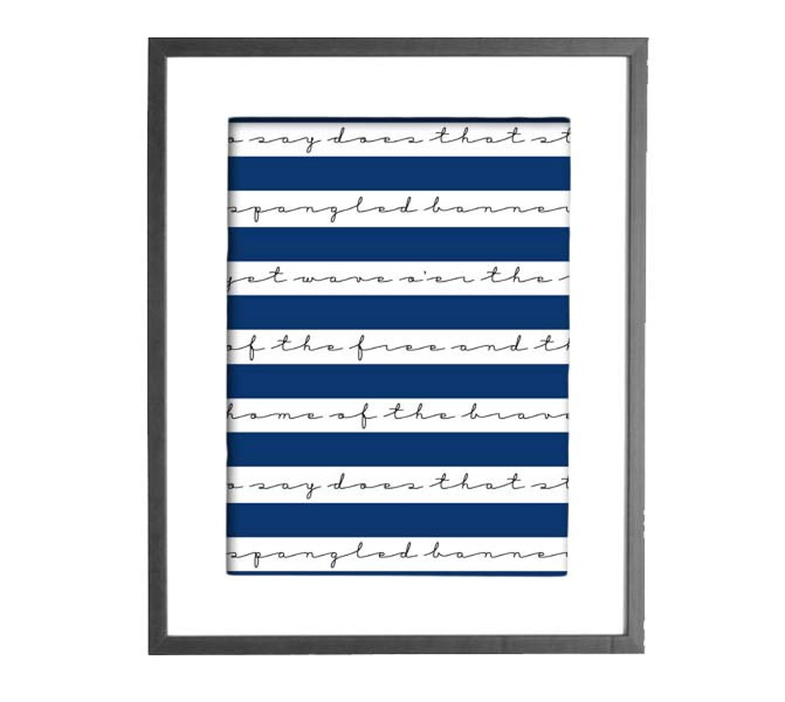 National Anthem Sign, Star Spangled Banner, 4th of July Sign, Fourth of ...