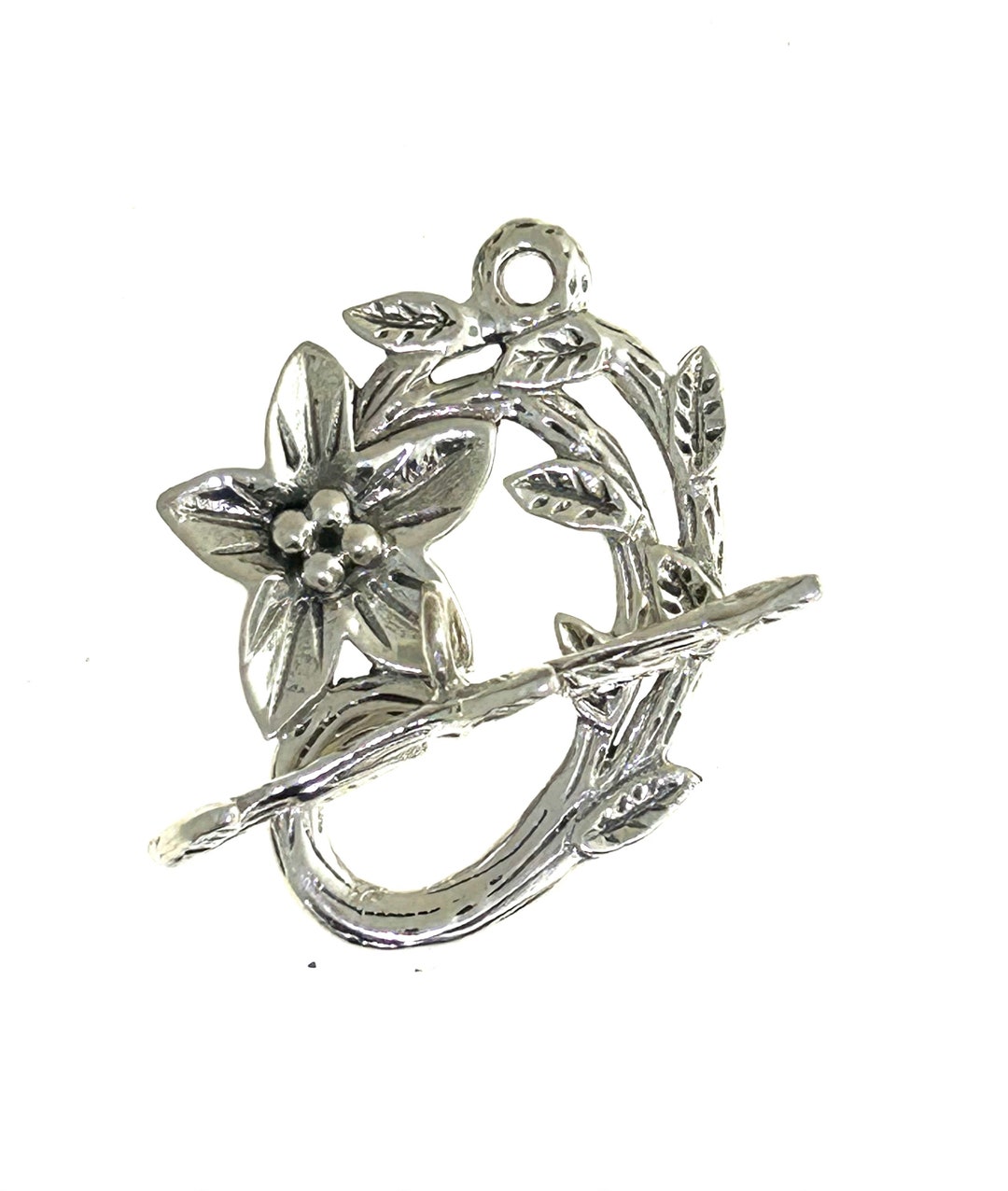 Sterling Silver Toggle Clasp ,leaf Toggle Clasp, Real Silver Clasp, 925 ...