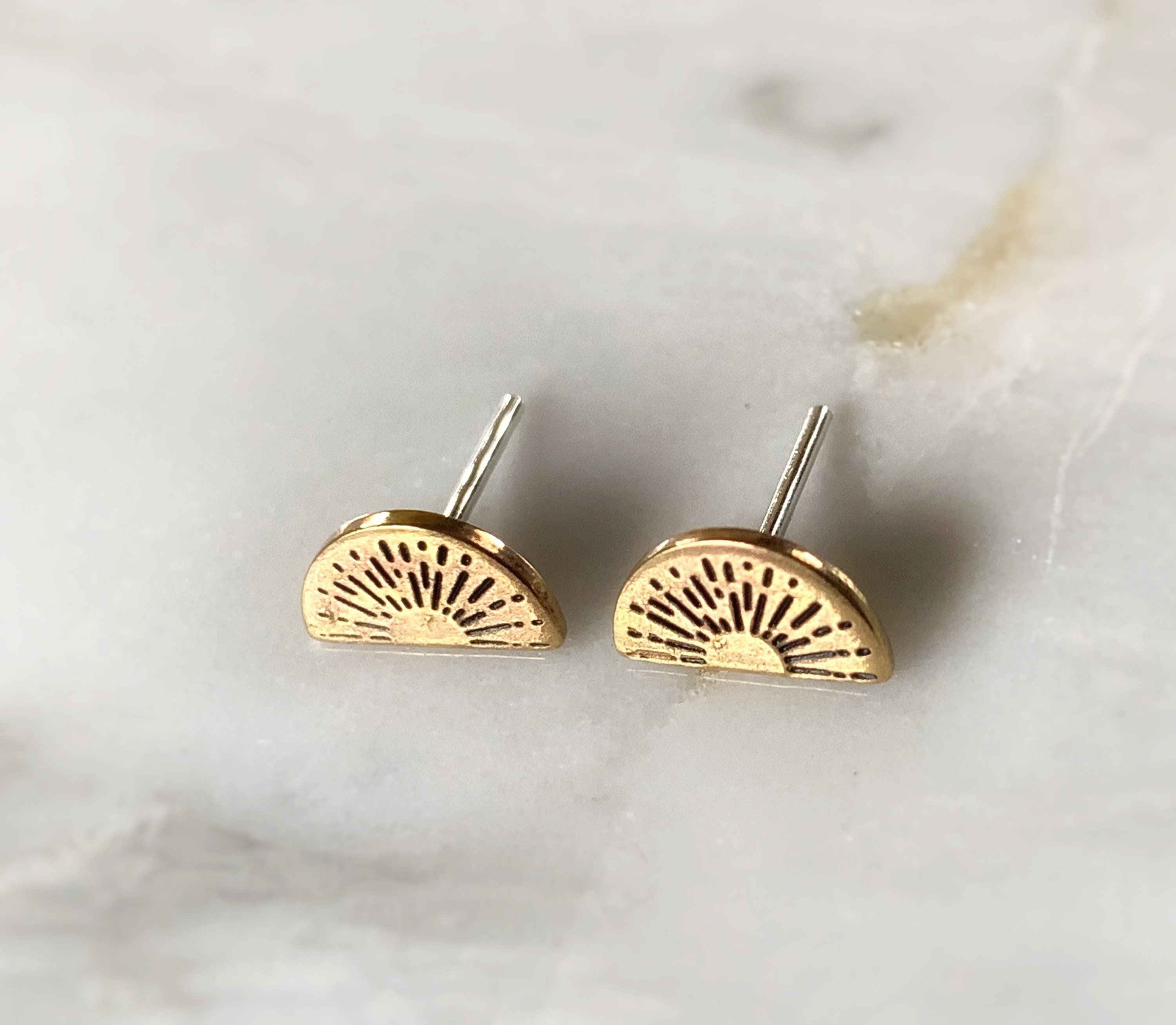 Sun Stud Earrings Sun Jewelry Sunburst Earrings Rising Sun - Etsy
