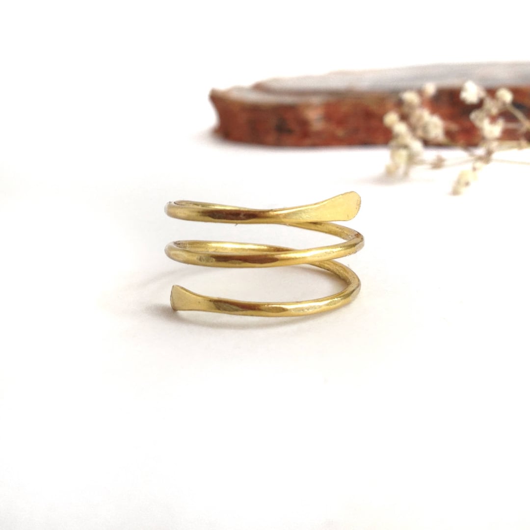 Gold Spiral Ring, Gold Filled Wrap Ring, Wrap Around Ring, Gold Thumb ...