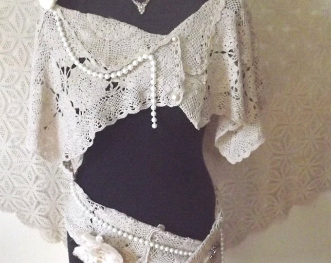 A Shabby Bohemian Life Vintage Upcycled Crochet Shrug and Hip Wrap for ...