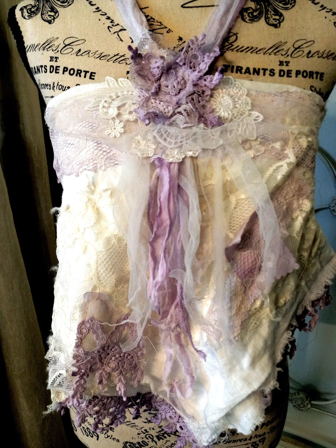 Lavender and Old Lace New Creation Upcycledrose Original Design Vintage ...