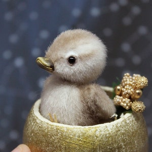 Miniature Plush Duck Realistic Bird Duckling Decoration Artist Duck ...