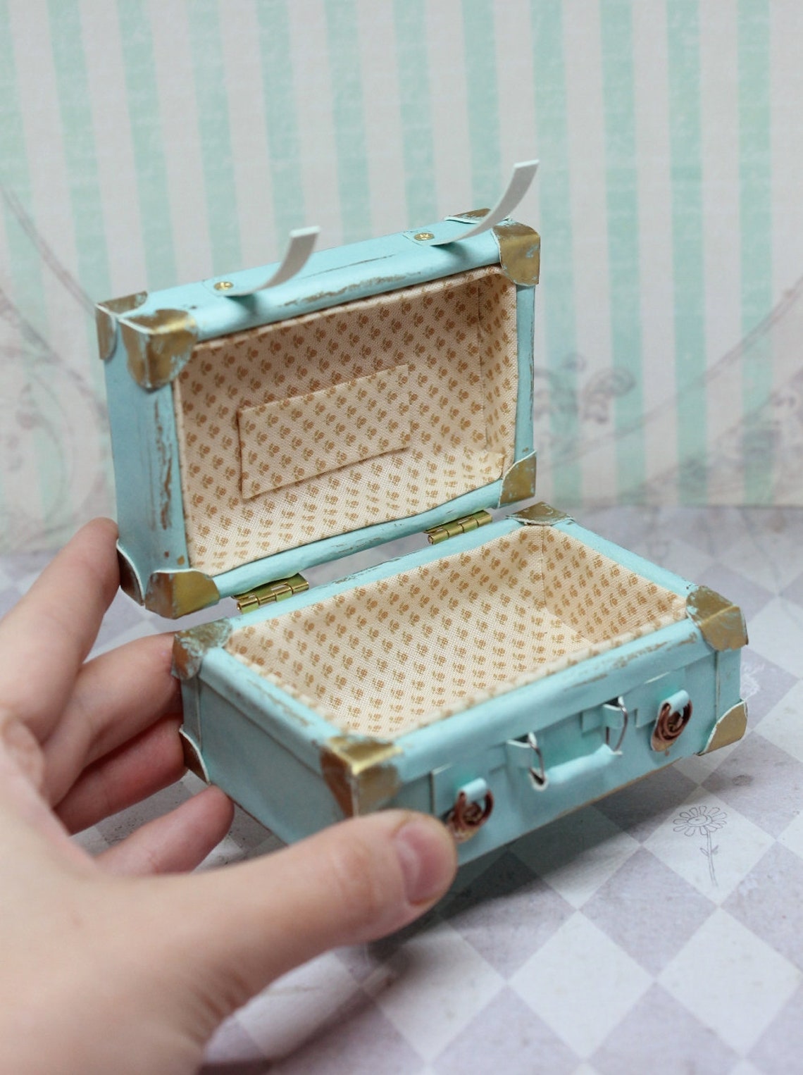 Miniature suitcase Dollhouse in a Suitcase Vintage luggage | Etsy