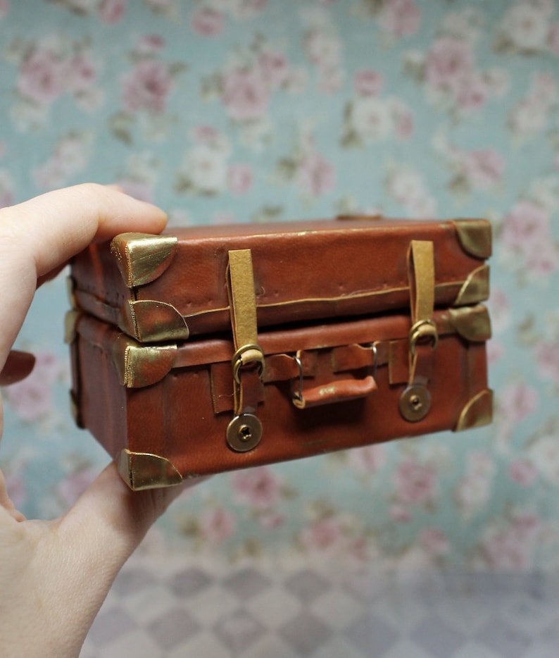 Miniature Suitcase Dollhouse In A Suitcase Vintage Luggage Etsy