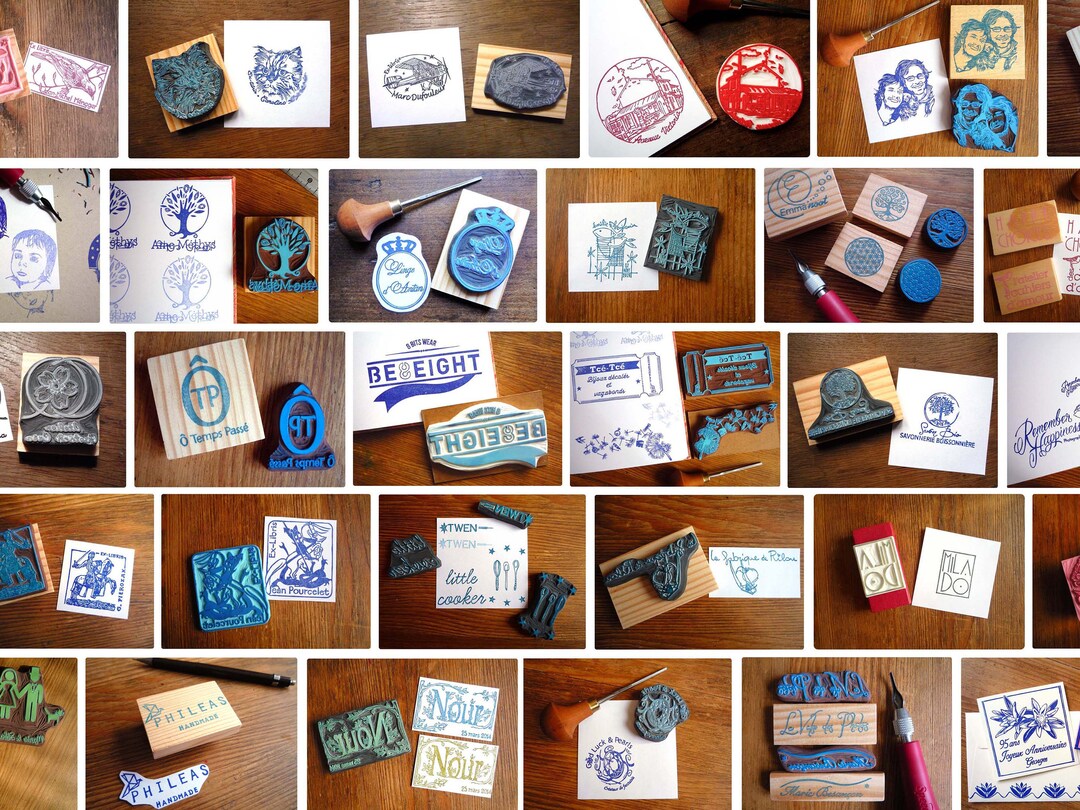 Custom Hand Carved Stamp - Etsy