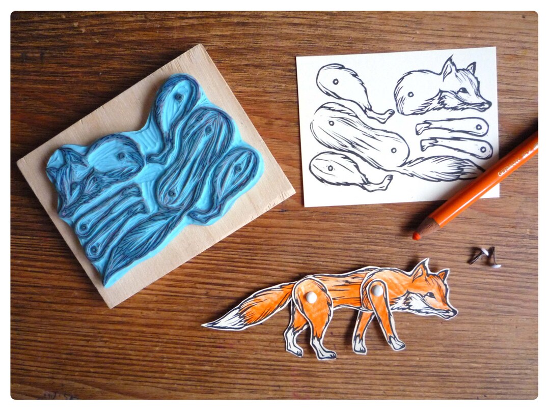 Fox Stamp to Print and Mount MADE TO ORDER - Etsy