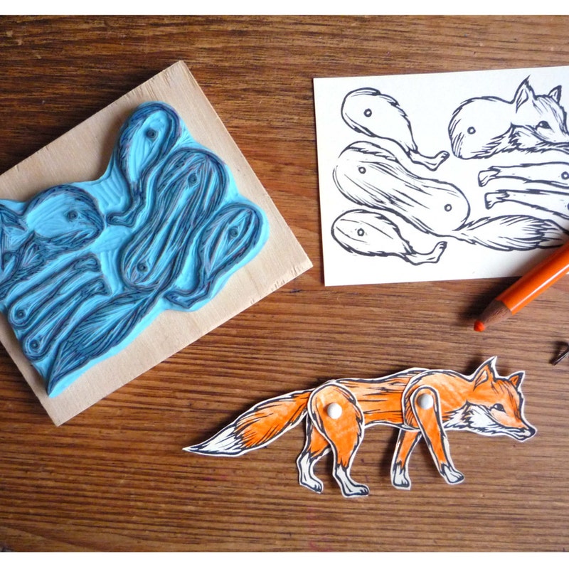 Fox Stamp - Etsy