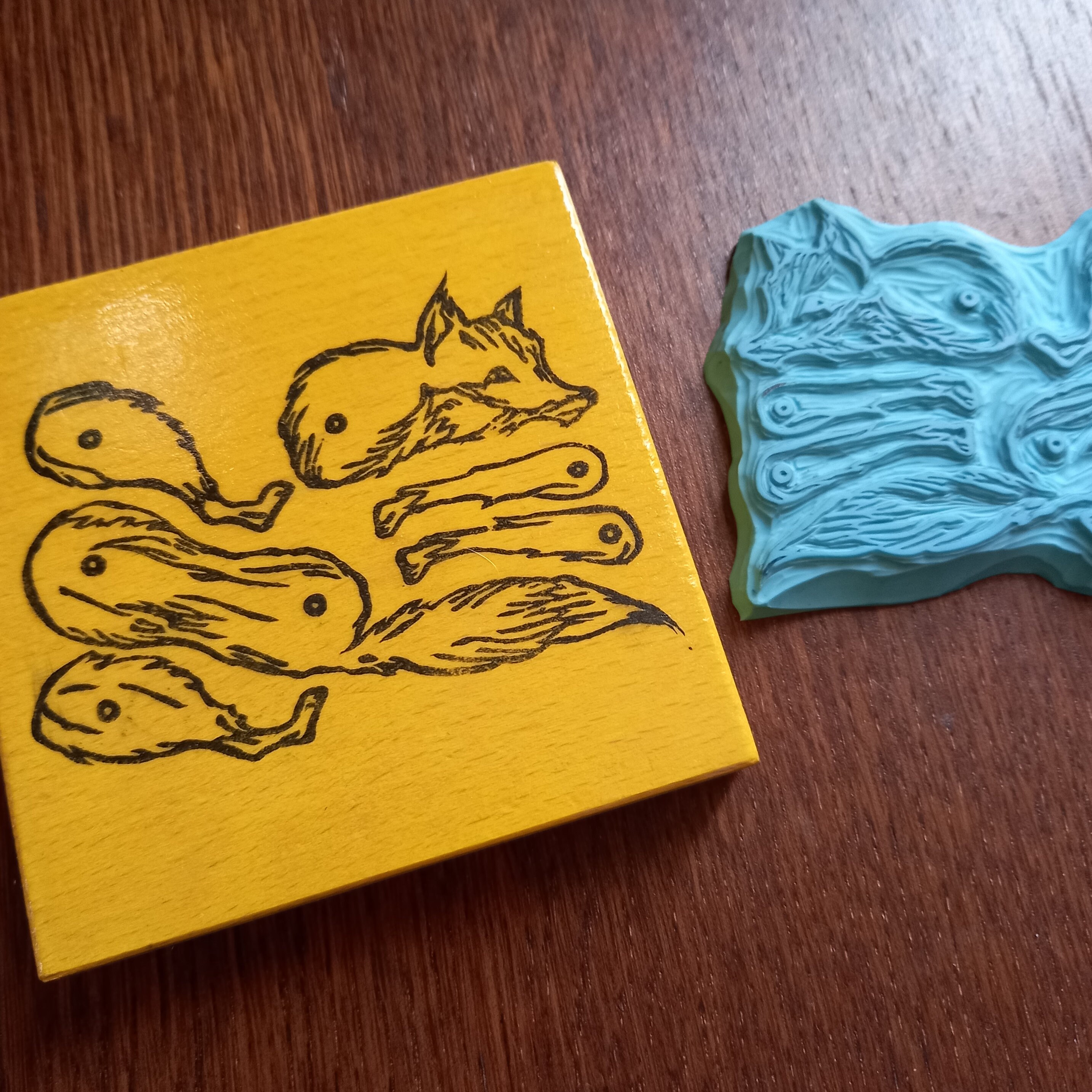 Fox Stamp to Print and Mount MADE TO ORDER - Etsy Australia