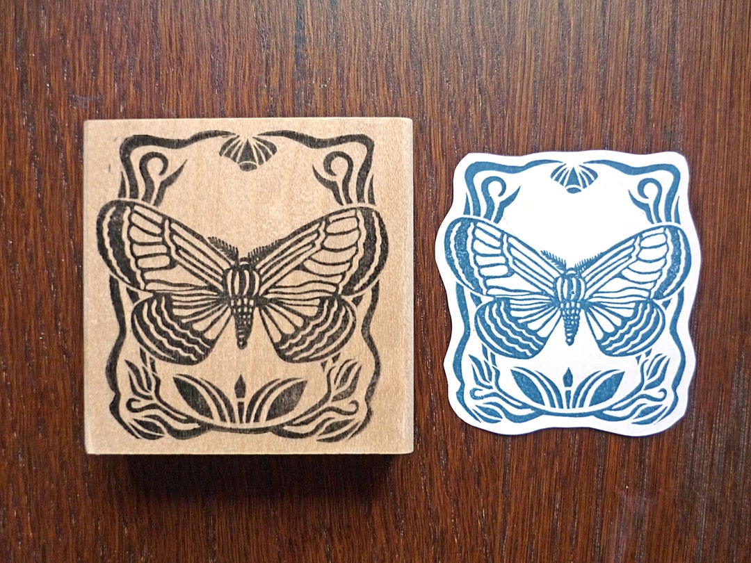 Rubber Stamp Butterfly Art Nouveau - Etsy