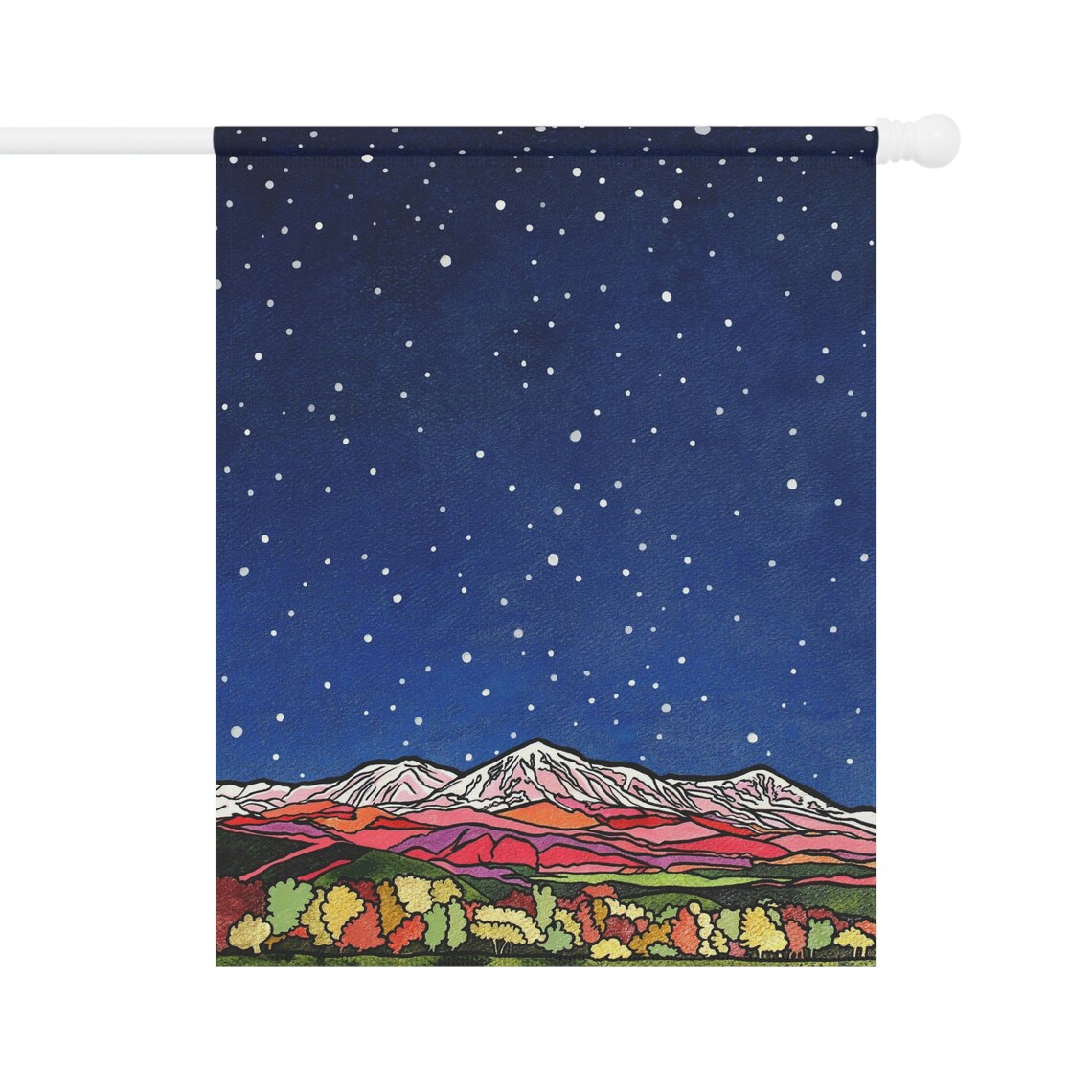 Starry Night Sky Over Snowy Colorado Mountains With Alpenglow - Etsy