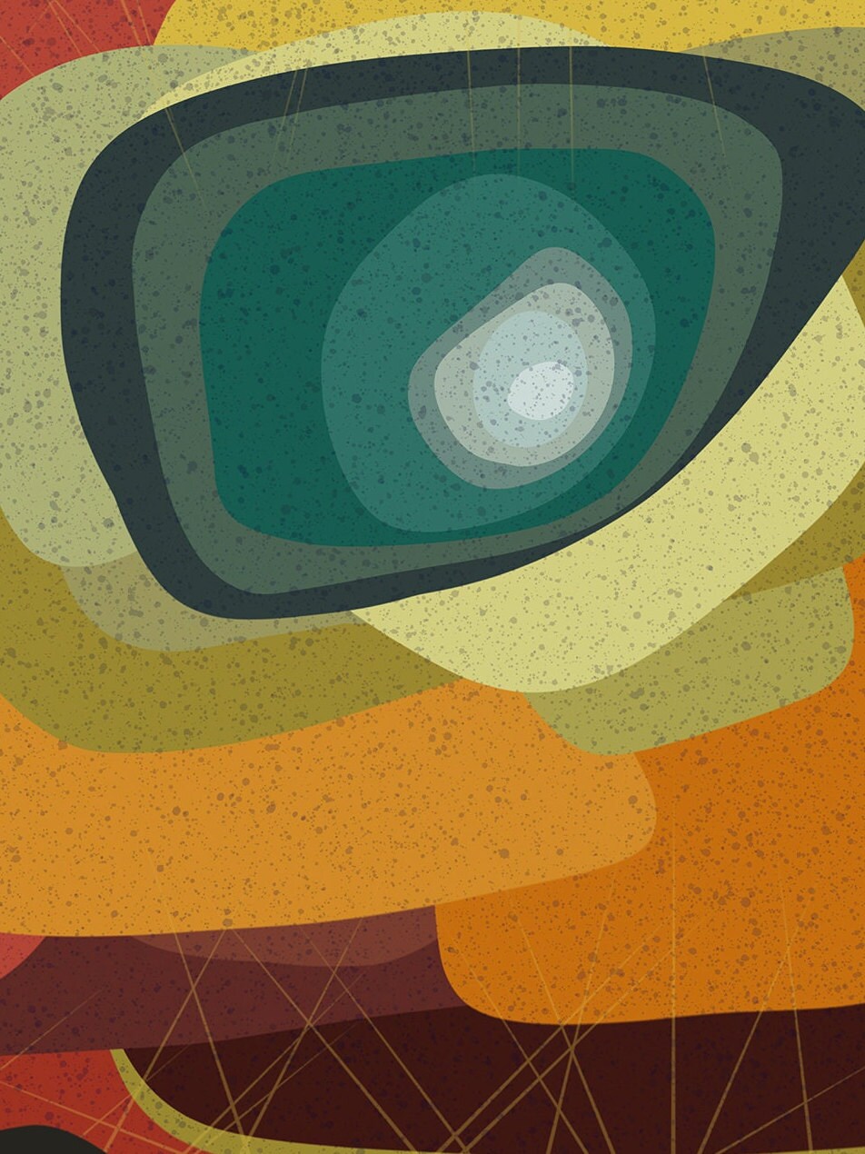 Mid Century Modern Retro Style Abstract Art in Bright 1950s | Etsy