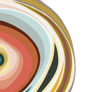 Mid Century Modern Style Multi Colored Abstract Circle Art ...