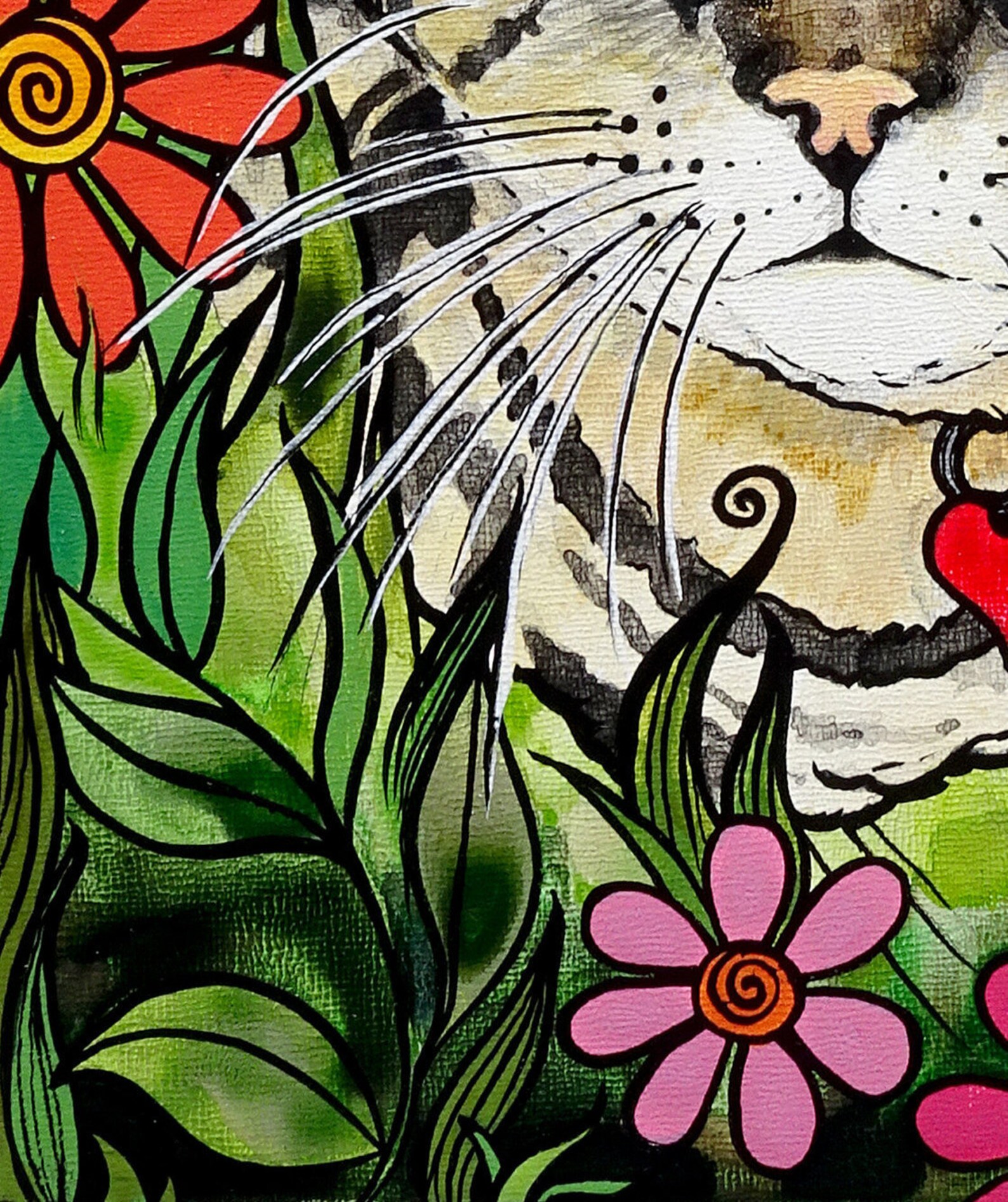 Cat Art Print by Robiniart in Various Sizes With Free | Etsy