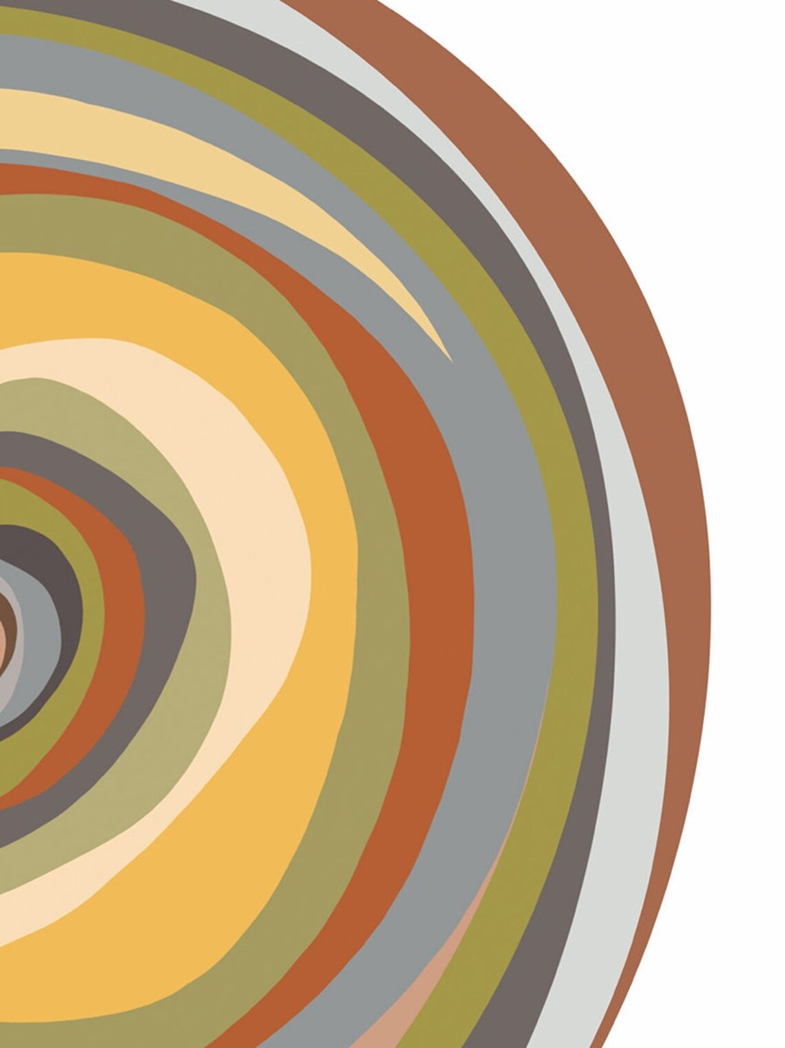 Vintage 1970s Colors Abstract Art Avocado Green and Gold - Etsy