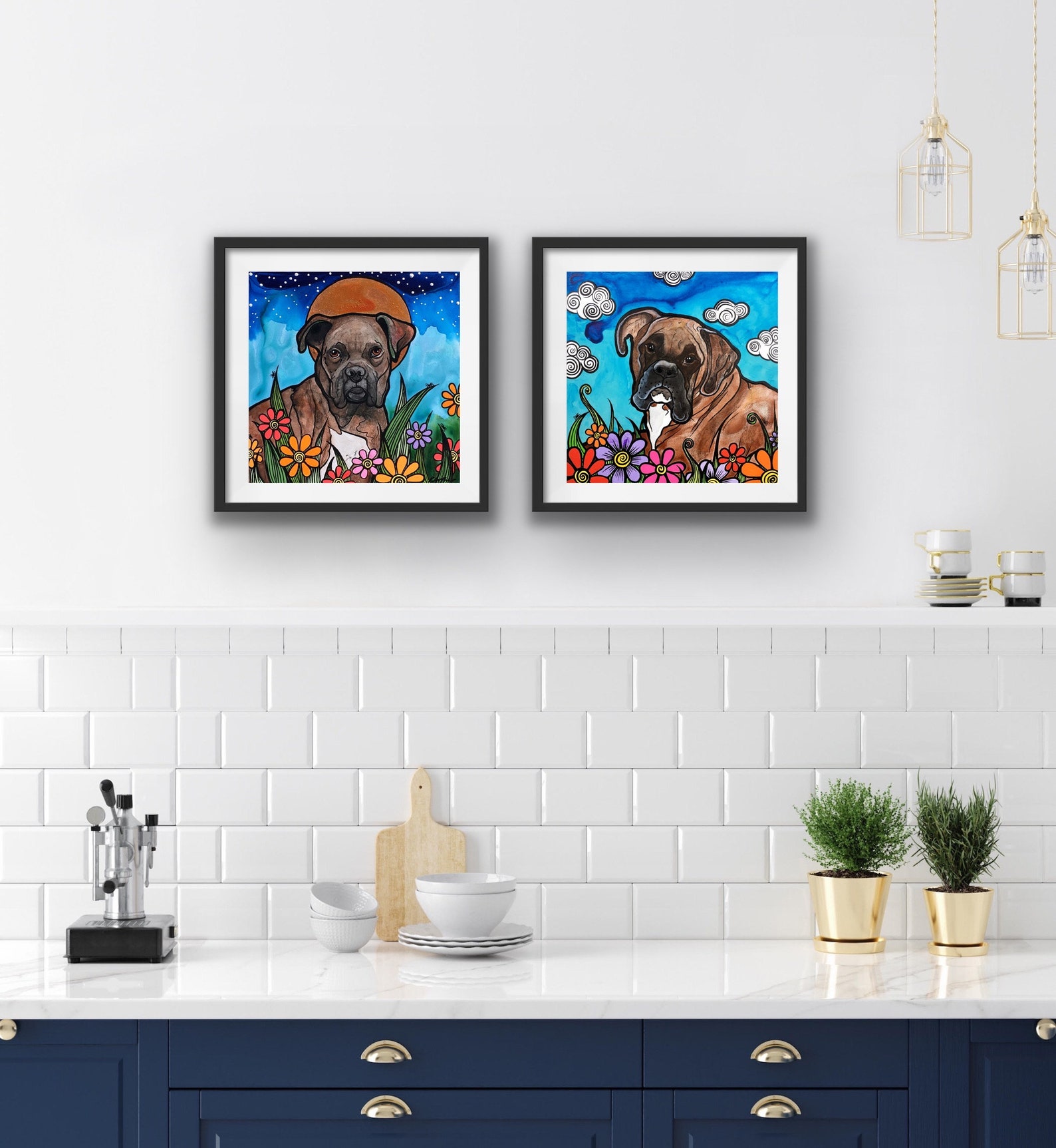 Boxer Dog Art Print by Robin Arthur of Robiniart Great Gift | Etsy