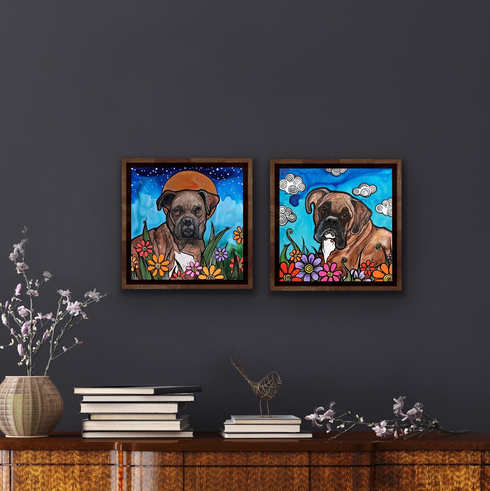 Boxer Dog Art Print by Robin Arthur of Robiniart Great Gift | Etsy