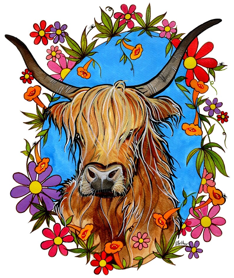 Highland Cow Wall Art Cow Gifts Cow Print Cow Art Shaggy Etsy