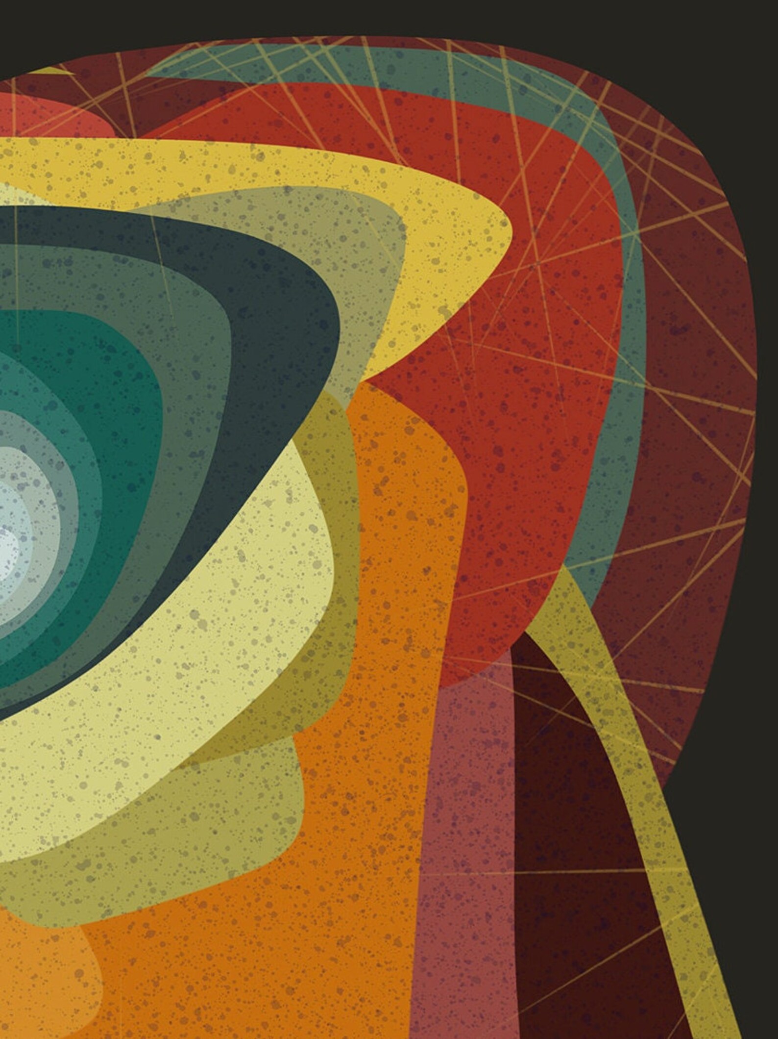 Mid Century Modern Retro Style Abstract Art in Bright 1950s | Etsy