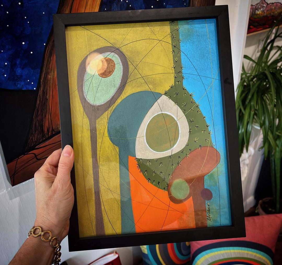 9 X 12 Mid Century Modern Painting, Original Artwork, Mid Mod Style ...