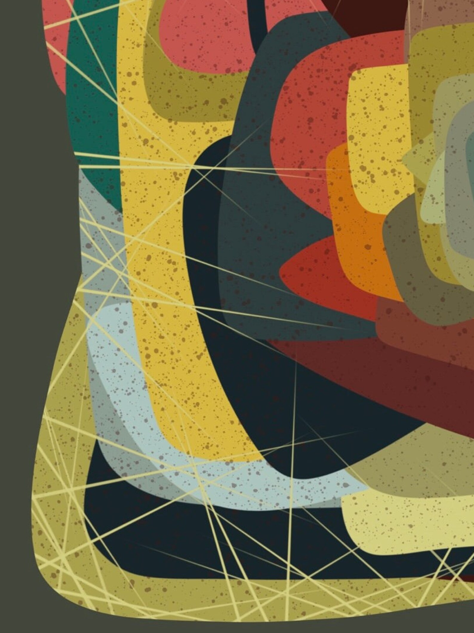 Retro Mid Century Modern Style Abstract Art in 1950s Color | Etsy