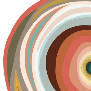 Mid Century Modern Style Multi Colored Abstract Circle Art ...