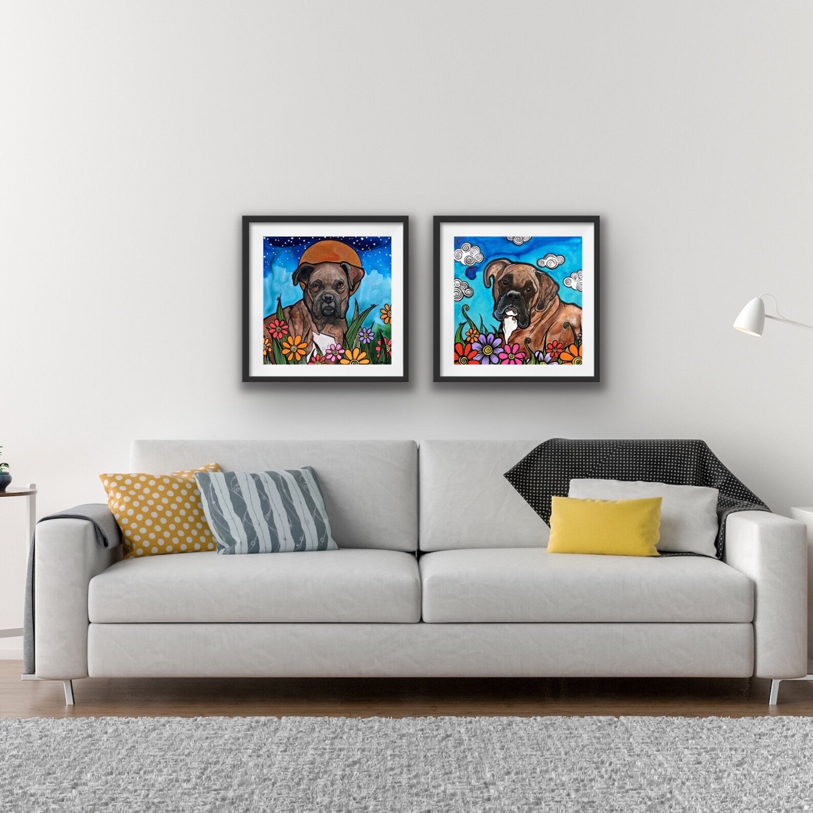 Boxer Dog Art Print by Robin Arthur of Robiniart Great Gift | Etsy