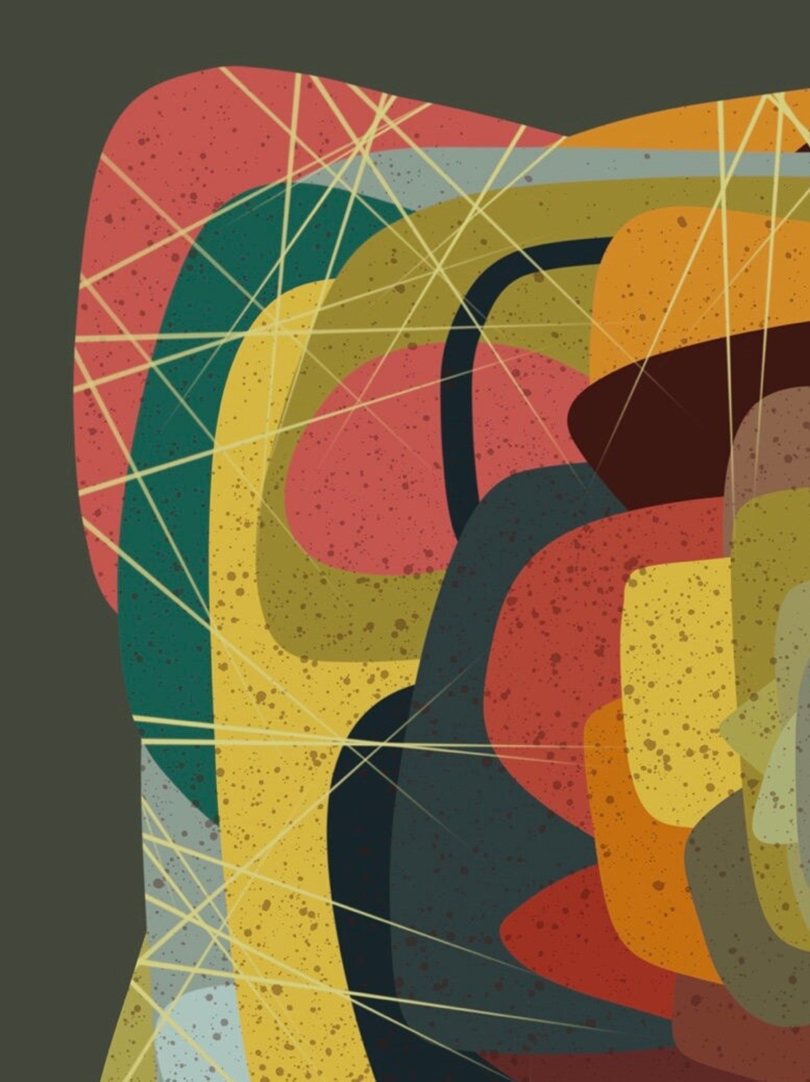 Retro Mid Century Modern Style Abstract Art in 1950s Color | Etsy