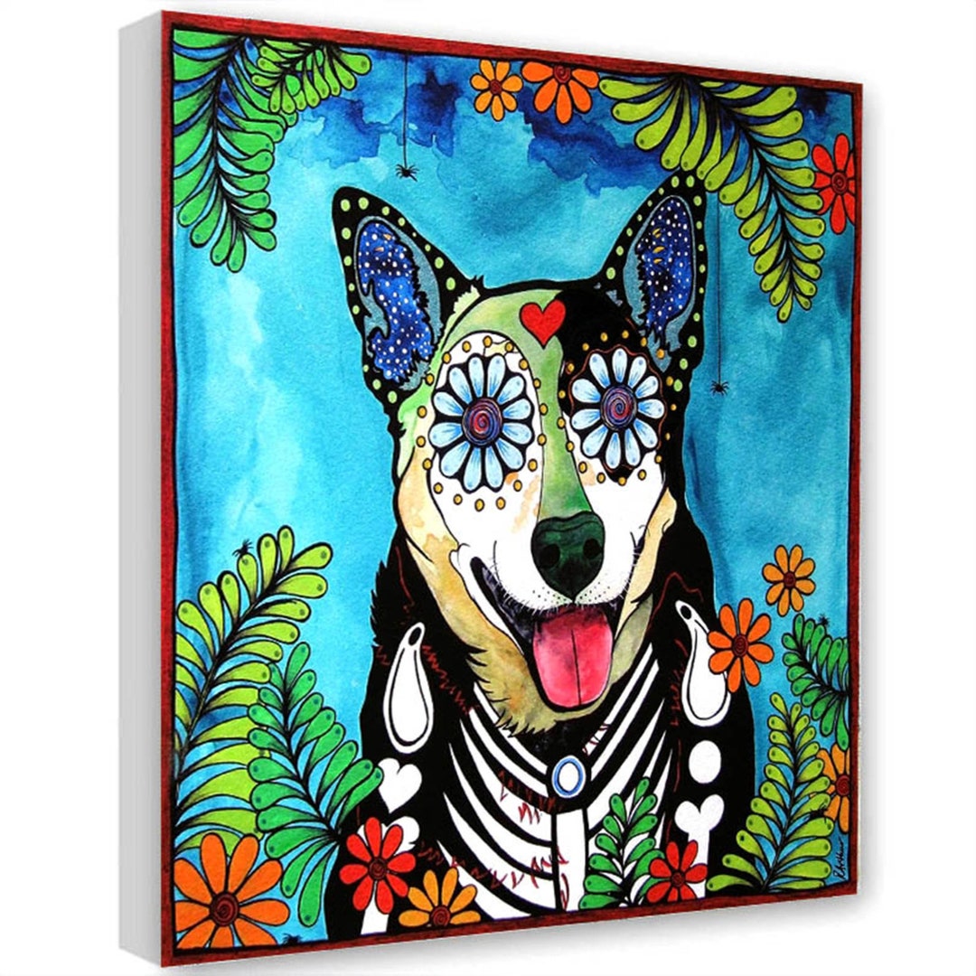 Impresión del arte de la lona del perro de Heeler por RobiniArt Perro ...