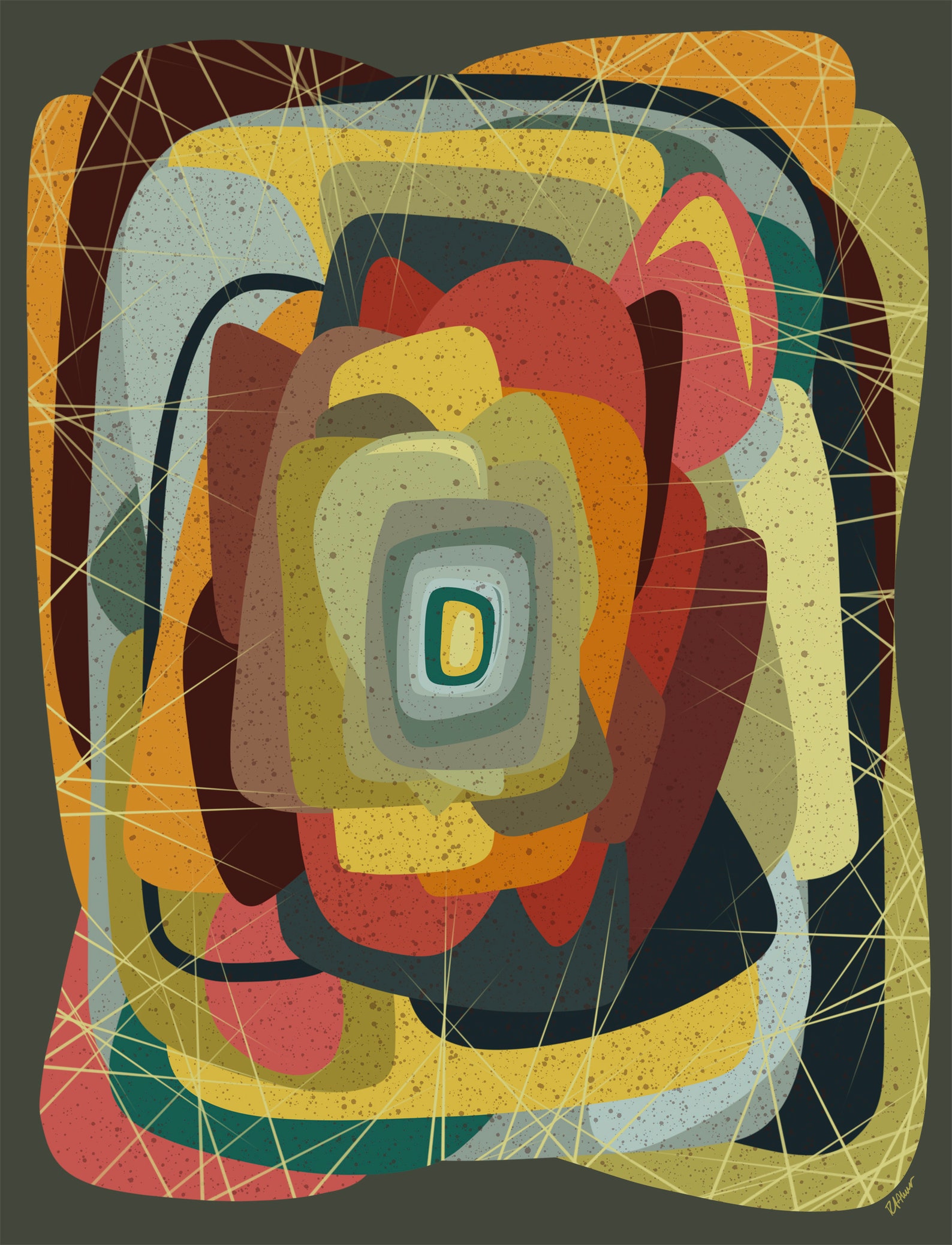 Retro Mid Century Modern Style Abstract Art in 1950s Color | Etsy